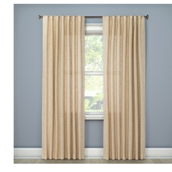 Threshold | Accents | Threshold Textured Weave Back Tab Curtain Panel ...